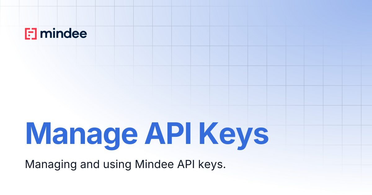 Api Keys Mindee